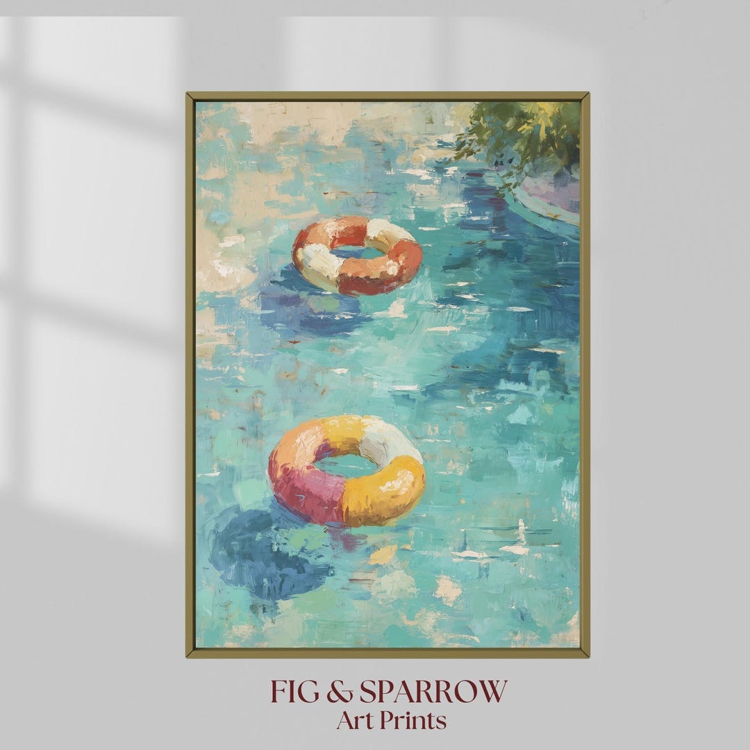 Retro Poolside Art Print: Summer Lifesaver Rings (digital Download - Etsy