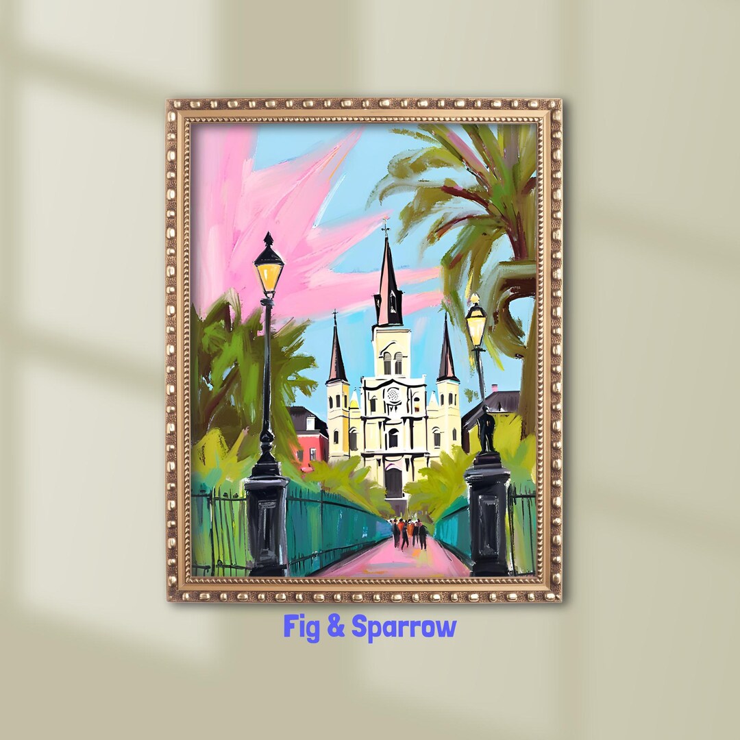 New Orleans Art Print: Jackson Square Painting (digital Download) - Etsy