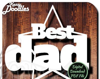 Dad Papercut Template Fathers' Day Handcut Paper Cut | Etsy