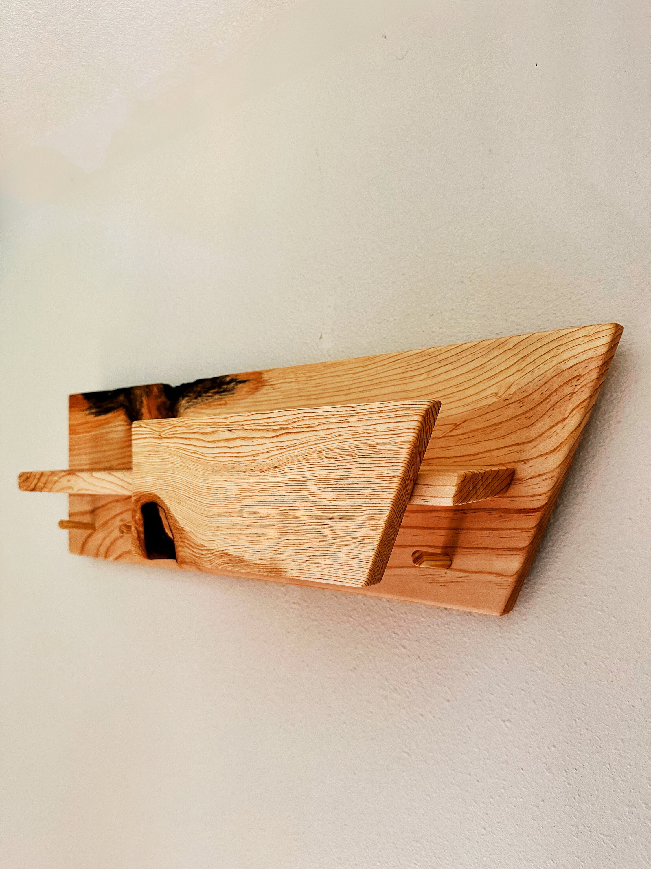 Handcrafted Knotty Pine Wall Organizer | Rustic Entryway Shelf With Key ...