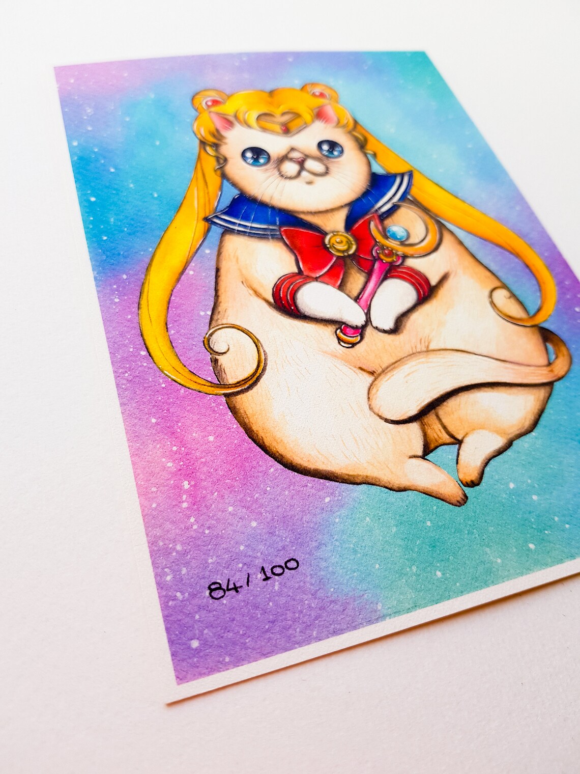 Sailor Cat Digital Art Print Sailor Moon Tribute Illustration | Etsy