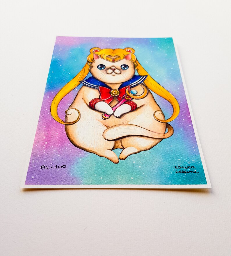 Sailor Cat Digital Art Print Sailor Moon Tribute Illustration | Etsy