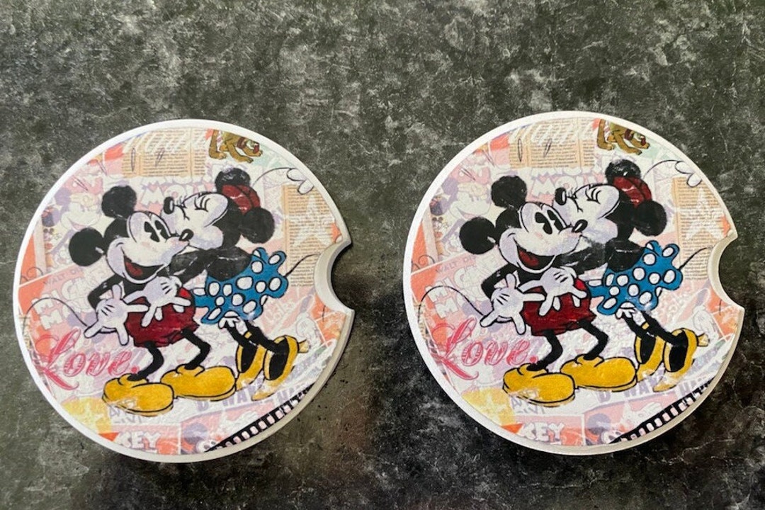 DISNEY CAR COASTERS Set of 2 Ceramic Coasters - Etsy