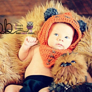 Wookie/ewok Hood PATTERN ONLY Crochet Sizes: 0-3 Month, 3-6 Month, 6-9 ...
