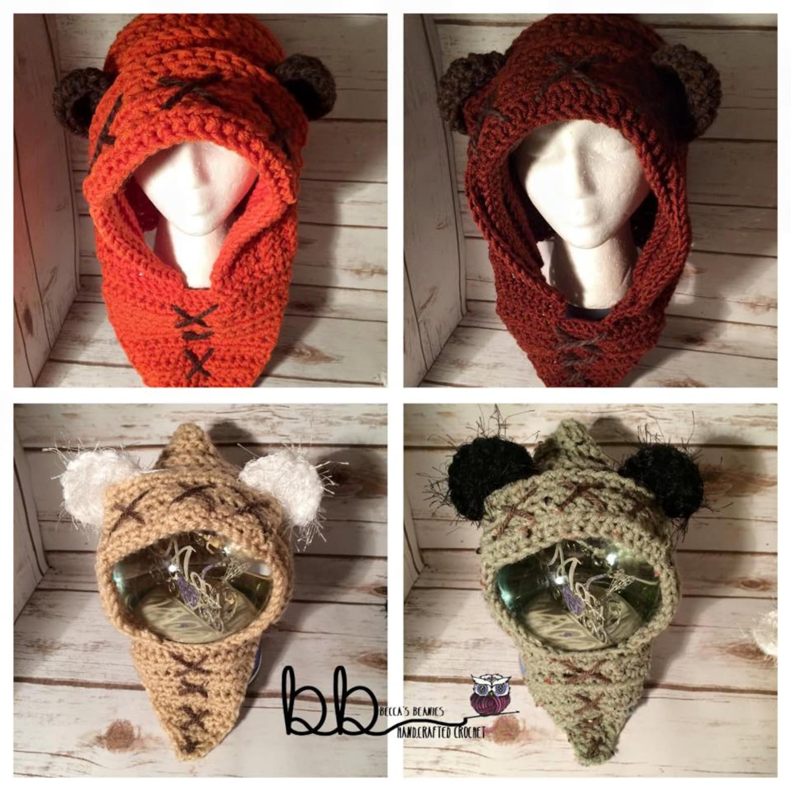 Wookie/ewok Hood - PATTERN ONLY - Crochet - Sizes: 0-3 Month, 3-6 Month ...
