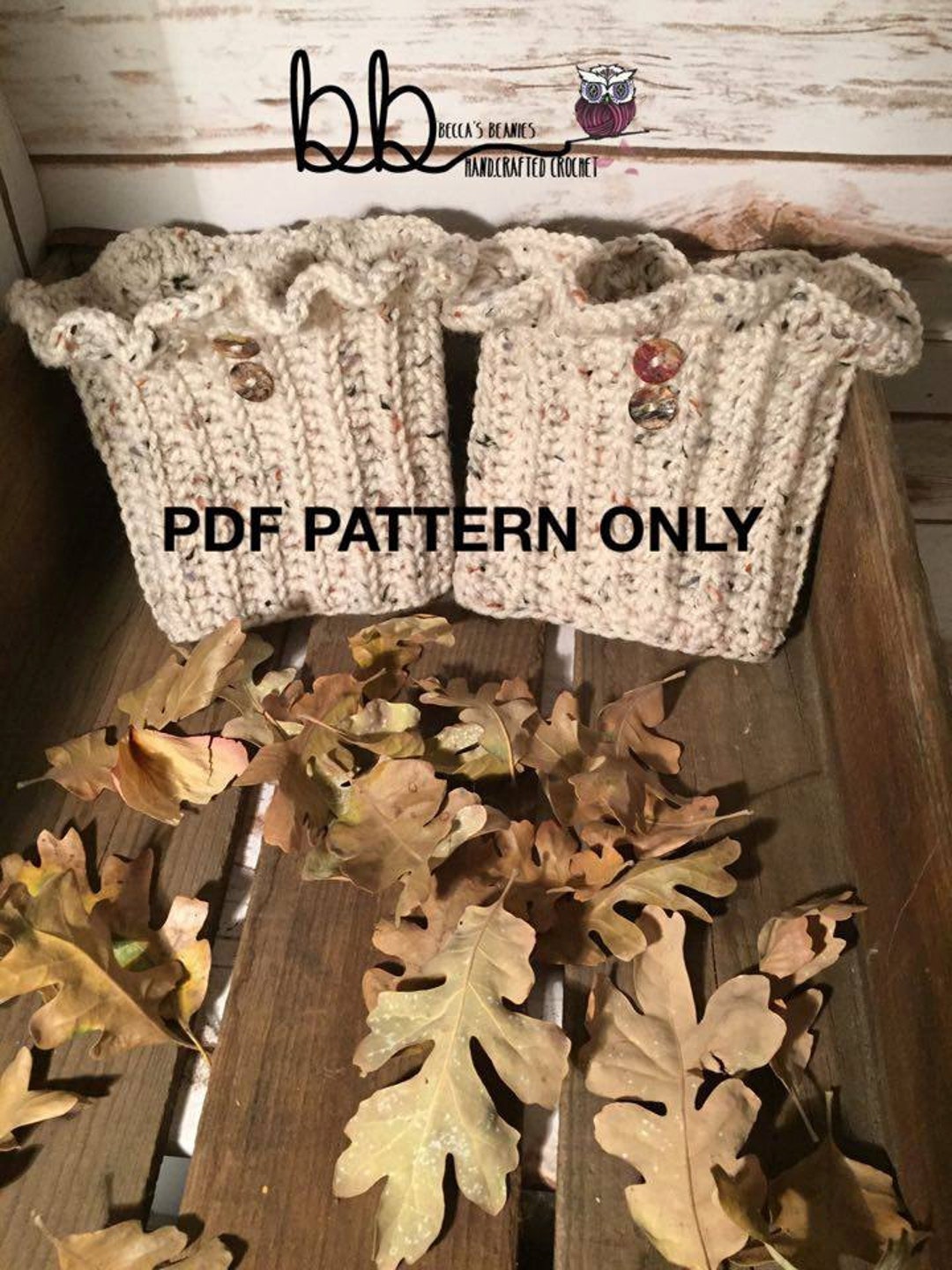 Boot Cuffs W/ruffled Rim - PDF PATTERN ONLY - Crochet - One Size Fits ...