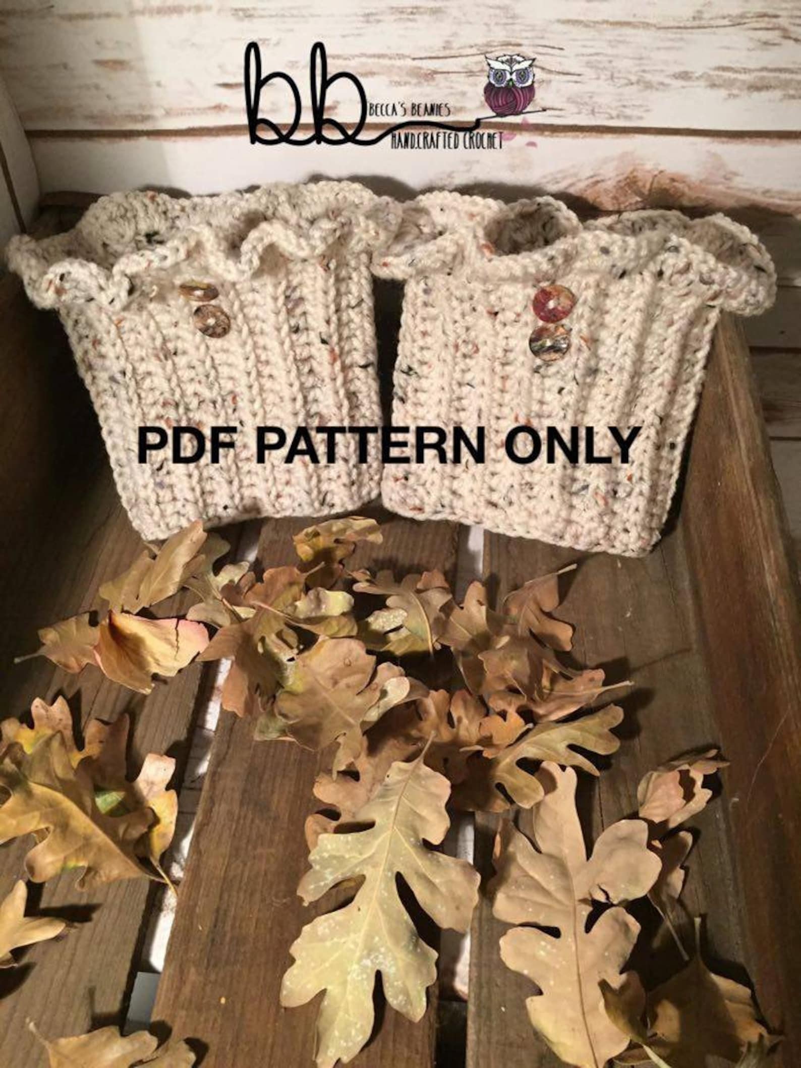 Boot Cuffs W/ruffled Rim PDF PATTERN ONLY Crochet One - Etsy