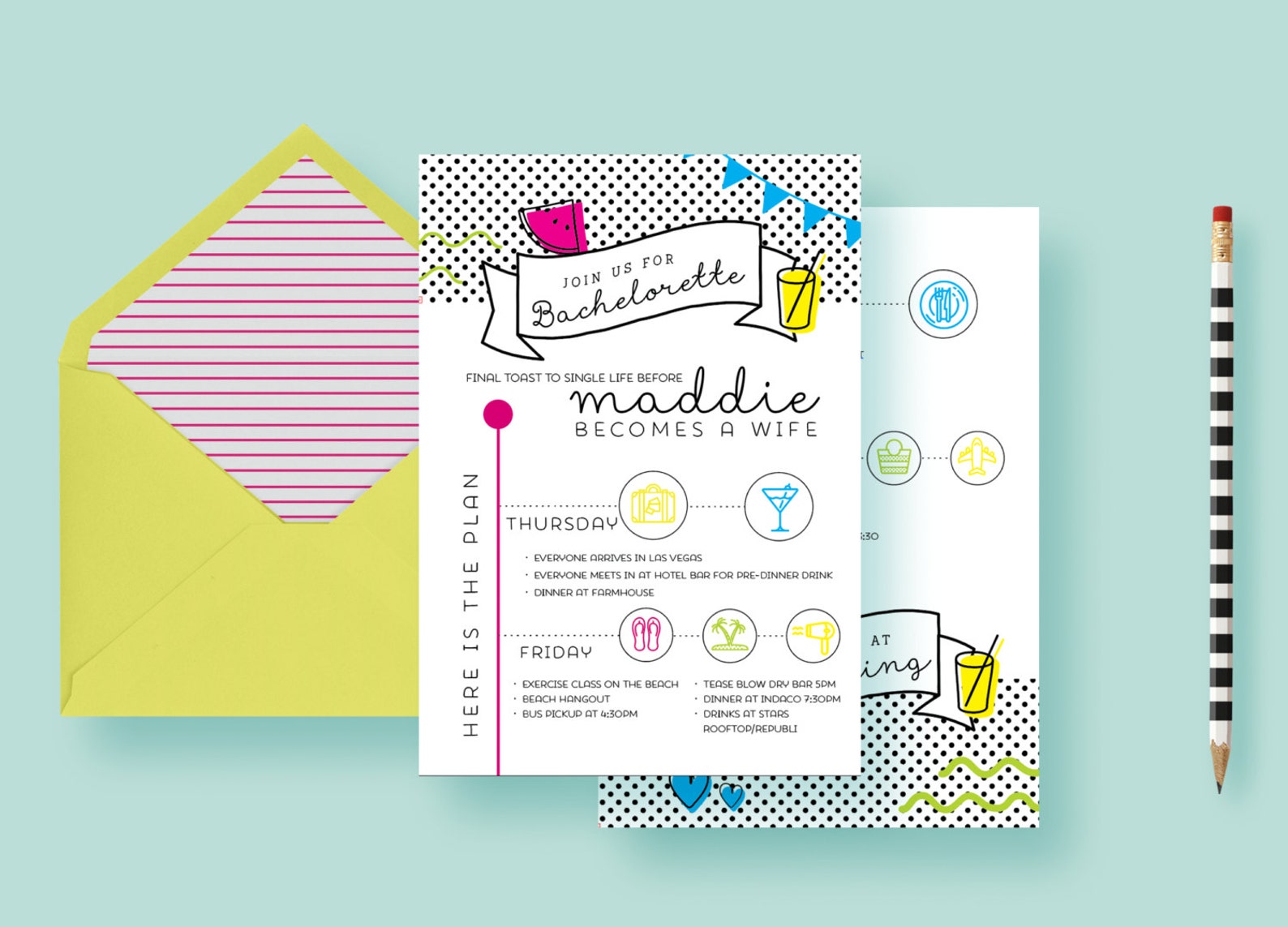 Infographic Styled Bachelorette Invitation Party Invite - Etsy