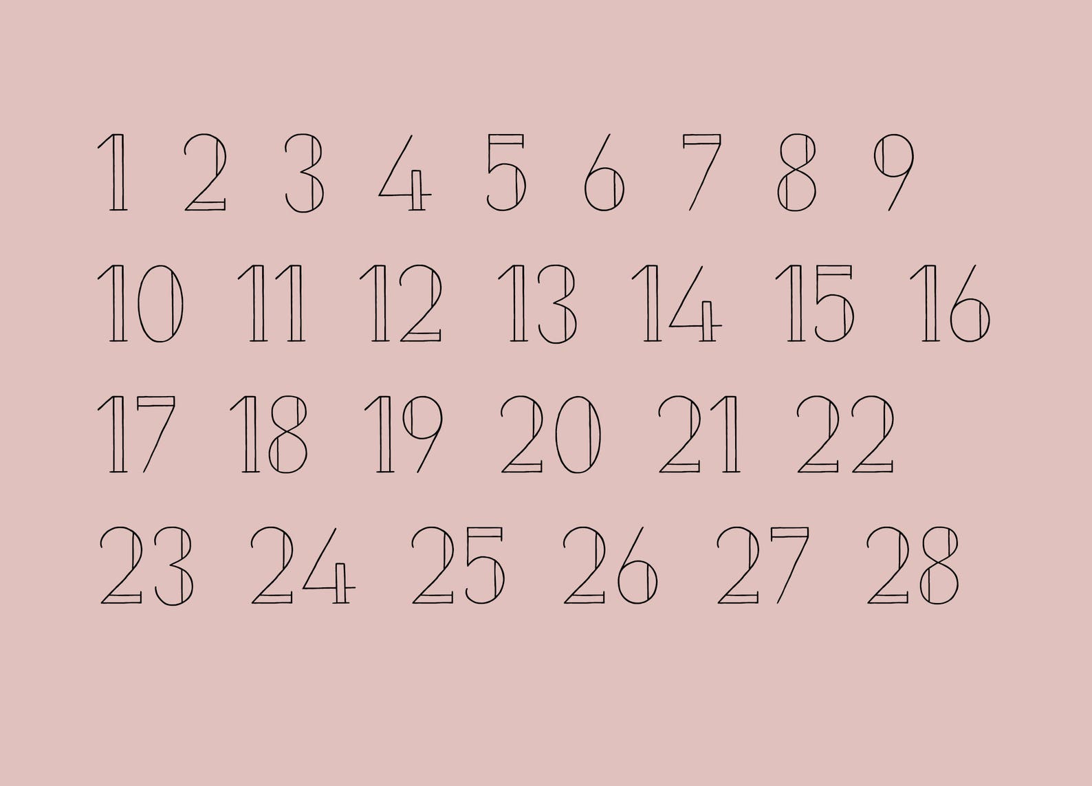 INSTANT DOWNLOAD, Printable Table Numbers for Wedding 1-28, Hand ...