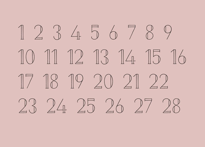 INSTANT DOWNLOAD, Printable Table Numbers for Wedding 1-28, Hand ...