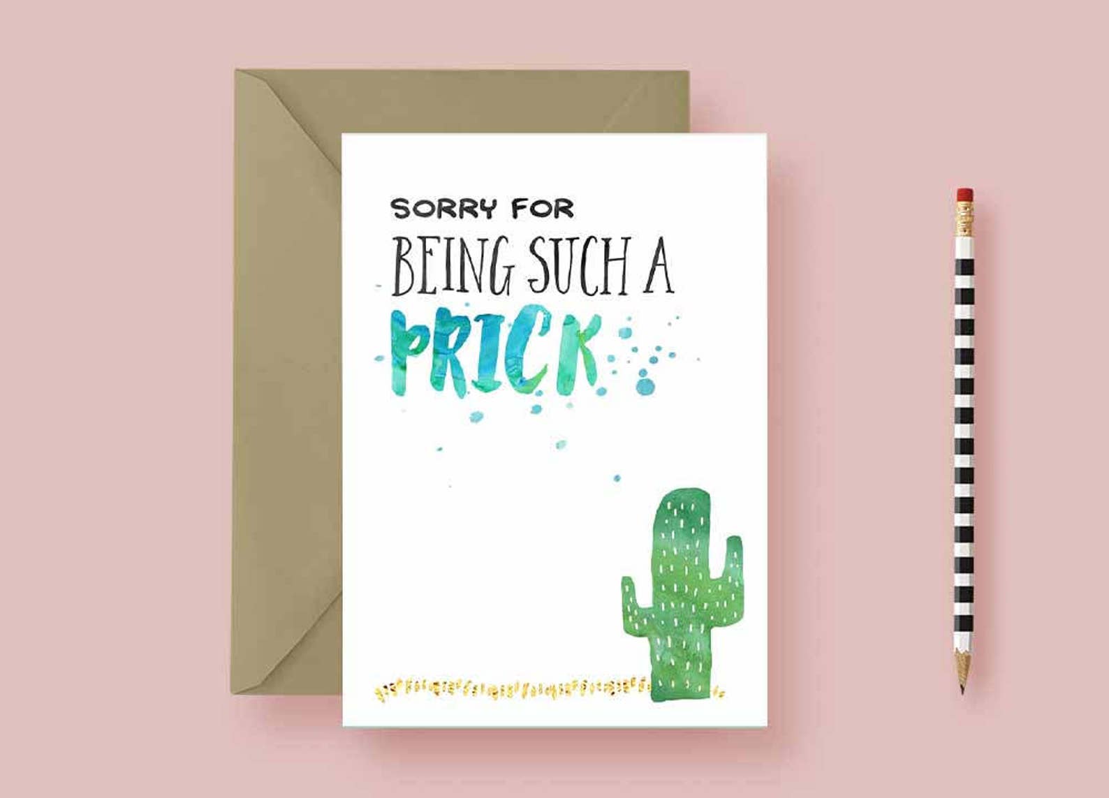 Cactus Funny Apology Card I'm Sorry Card Cactus - Etsy