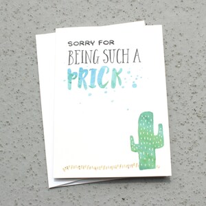 Cactus Funny Apology Card I'm Sorry Card Cactus - Etsy