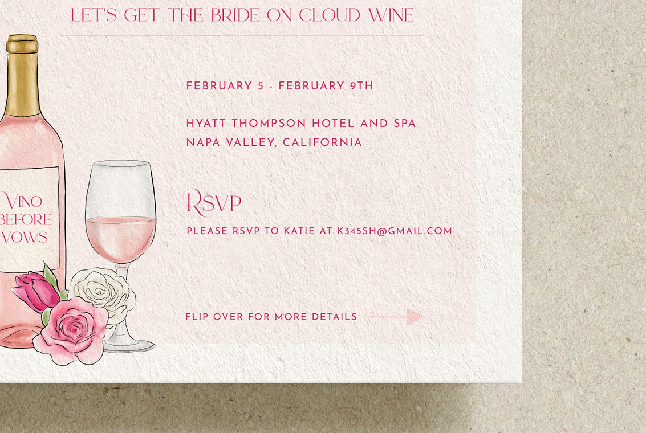 Winery Bachelorette Invitation Vino Before Vows Wine - Etsy