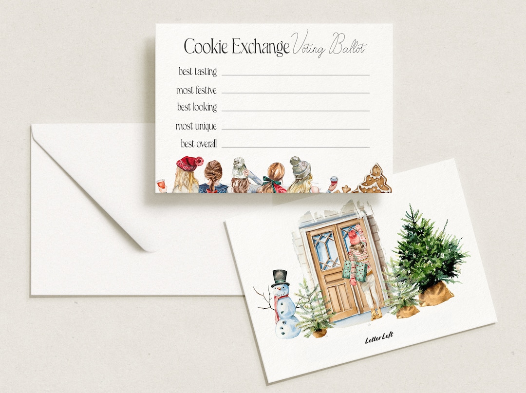 Editable Cookie Exchange Voting Ballots, Holiday Cookie Vote Cards ...