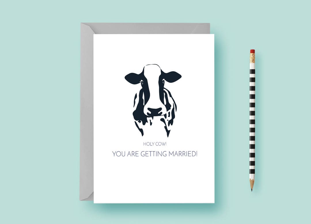 Funny Cow Wedding Card: Punny Greeting (instant Download) - Etsy