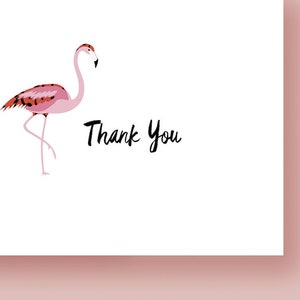 Tropical Flamingo Thank You Cards, Foldover Stationery Set ...
