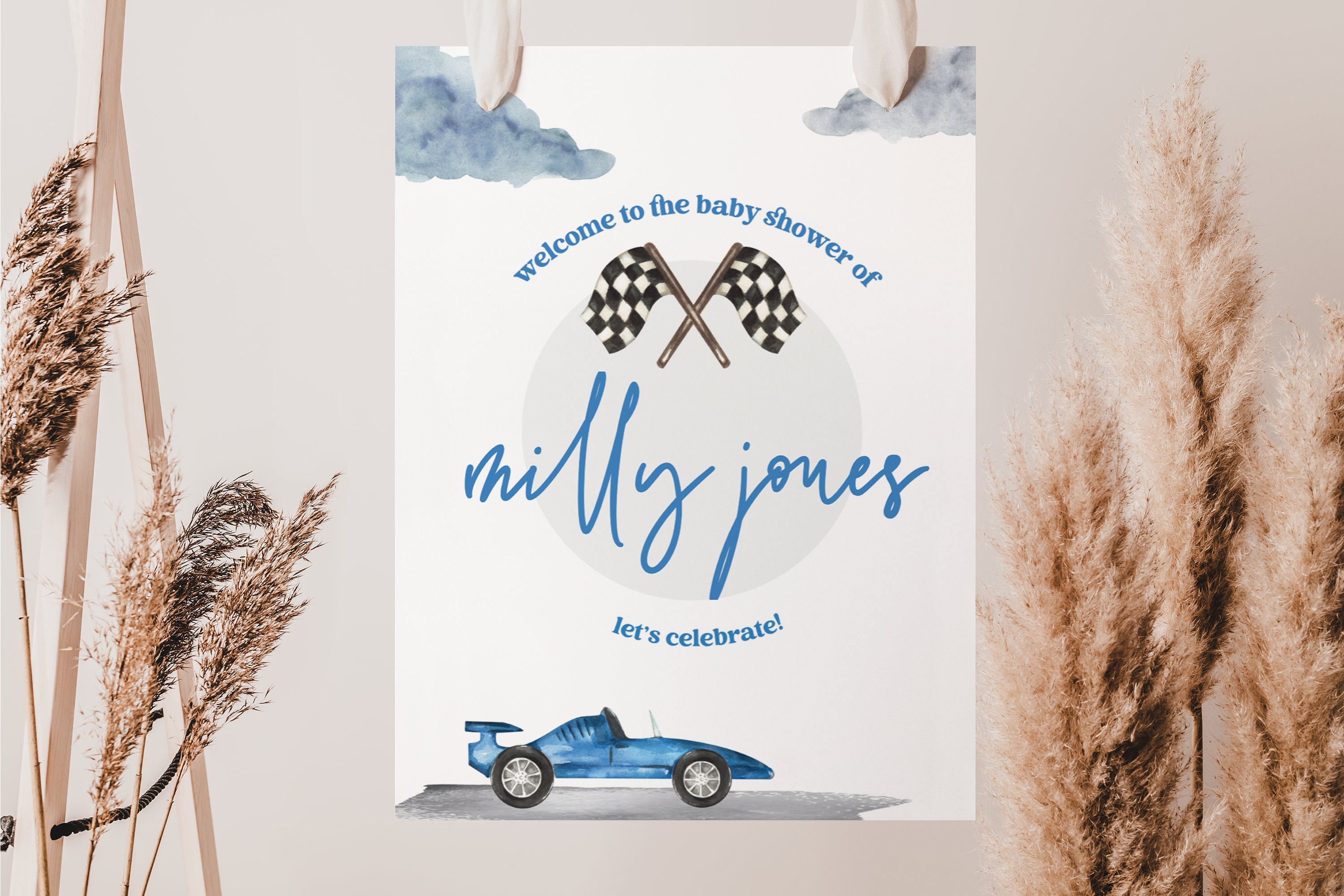 Race Car Baby Shower Welcome Sign, Racing Baby Shower, Baby Boy Shower ...