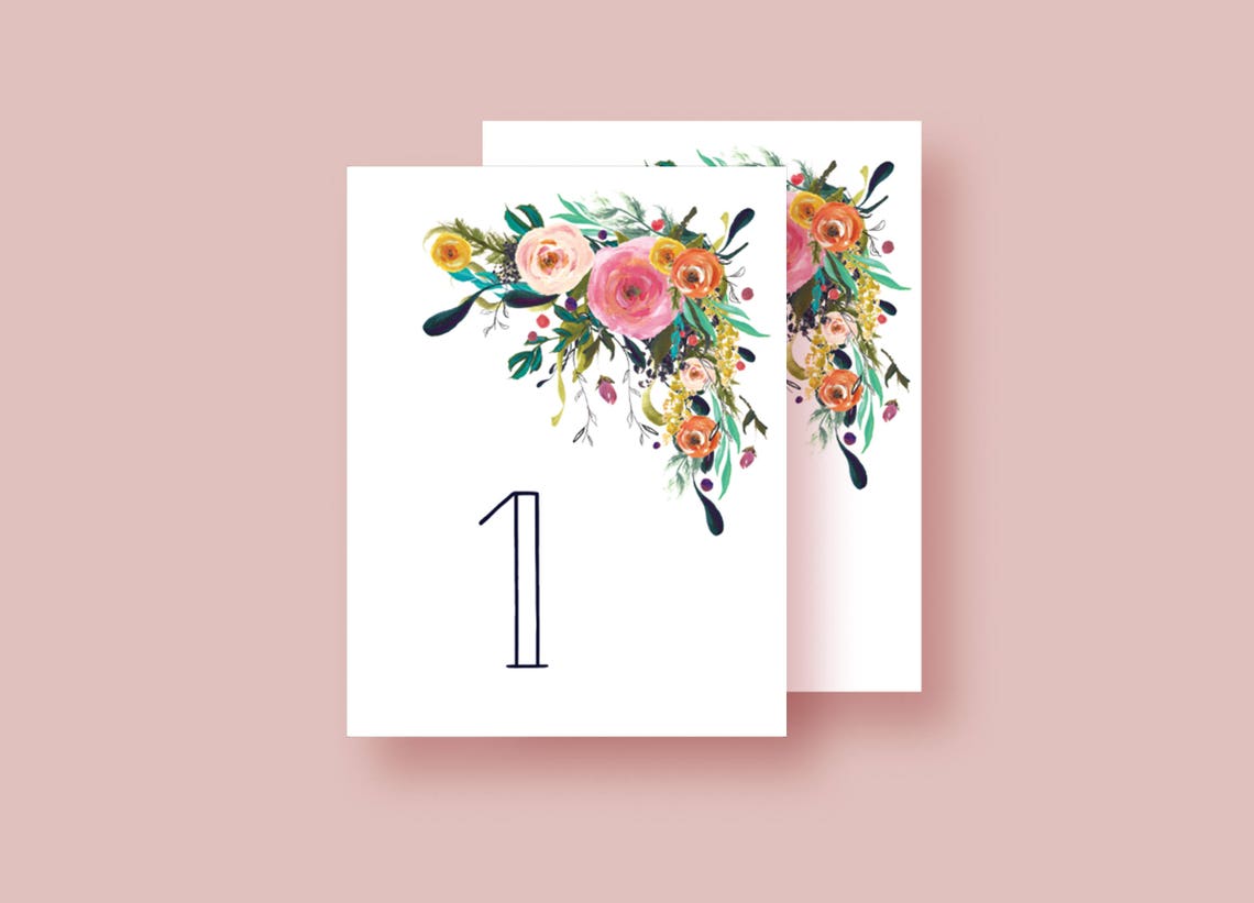 INSTANT DOWNLOAD, Printable Table Numbers for Wedding 1-28, Hand ...
