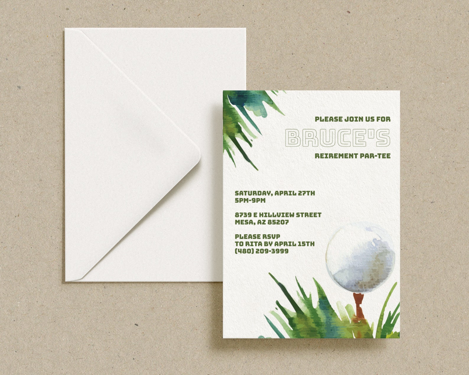 Golf Themed Birthday Party Invitation, Golf Outing Tournament Invite ...