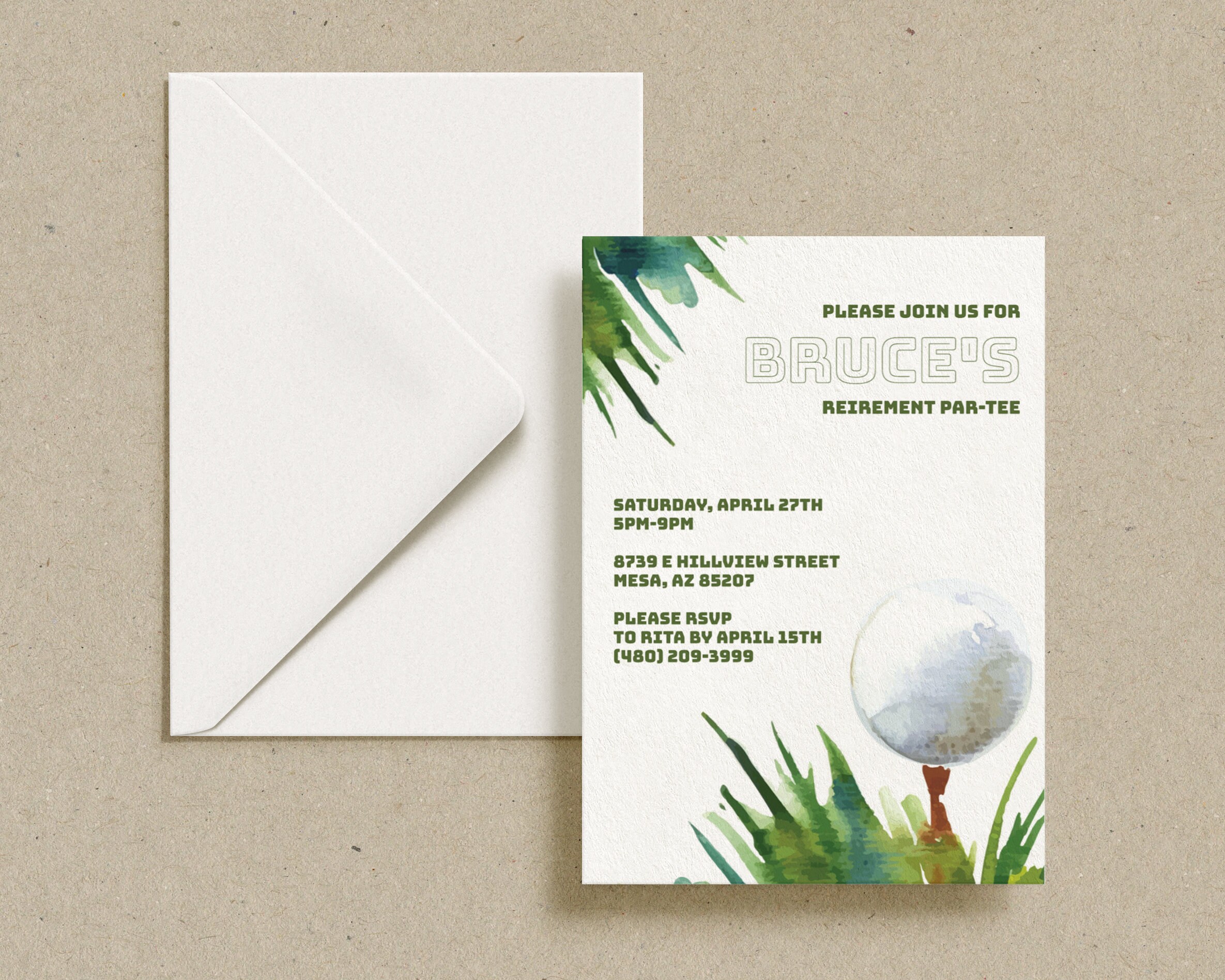 Golf Themed Birthday Party Invitation, Golf Outing Tournament Invite ...
