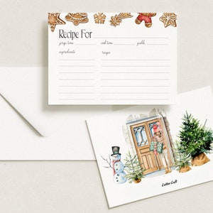 Editable Christmas Cookie Recipe Card, Holiday Recipe Card, Cookie ...