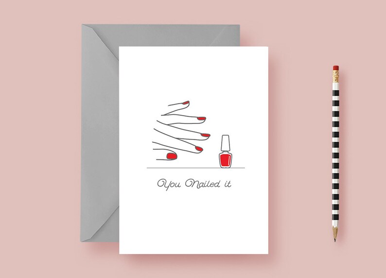 You Nailed It Congratulations Card: Punny Greeting (digital File) - Etsy