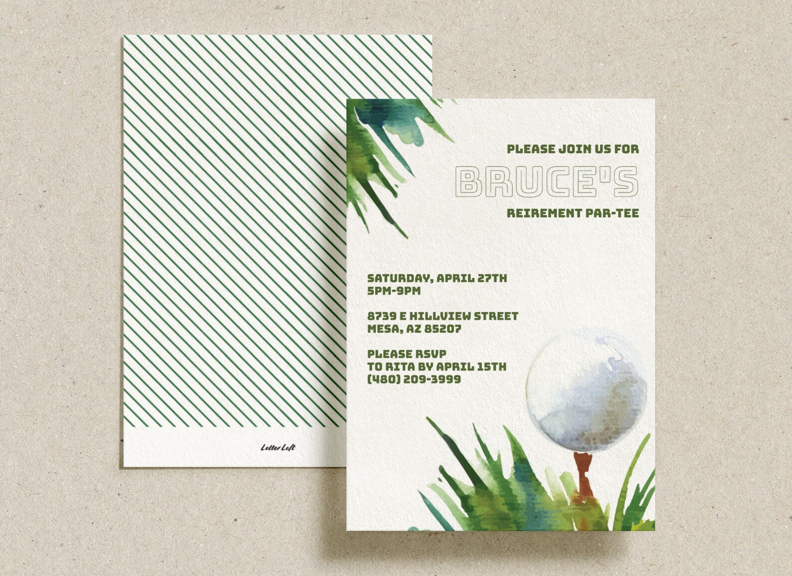 Golf Themed Birthday Party Invitation, Golf Outing Tournament Invite ...