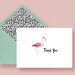 Tropical Flamingo Thank You Cards Foldover Stationery Set - Etsy
