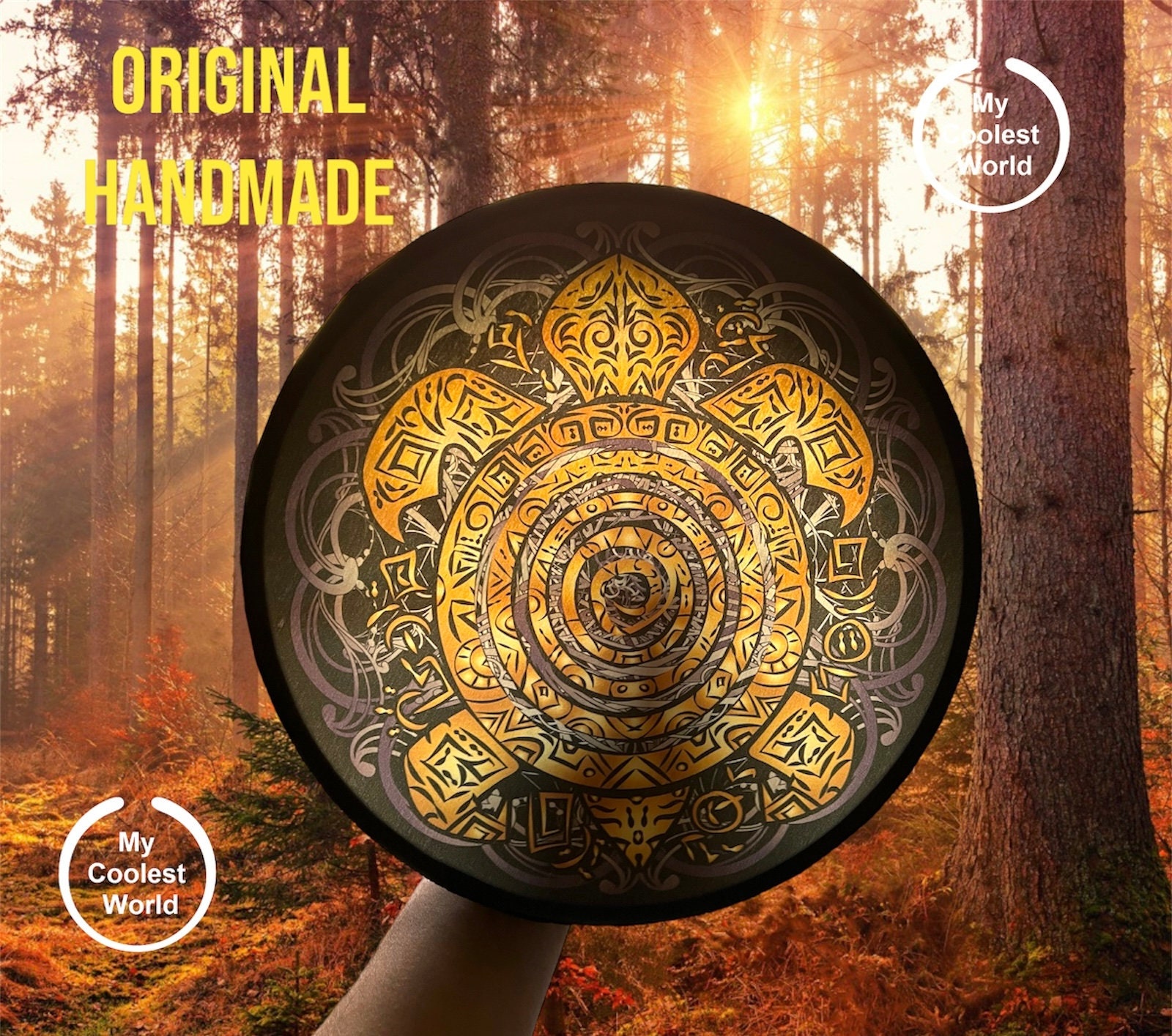 Shaman Drum ORIGINAL "tree of Life" Turtle Native Drum Percussion ...