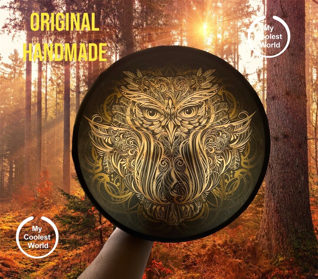 Shaman Drum ORIGINAL "tree of Life" OWL Native Drum Percussion ...
