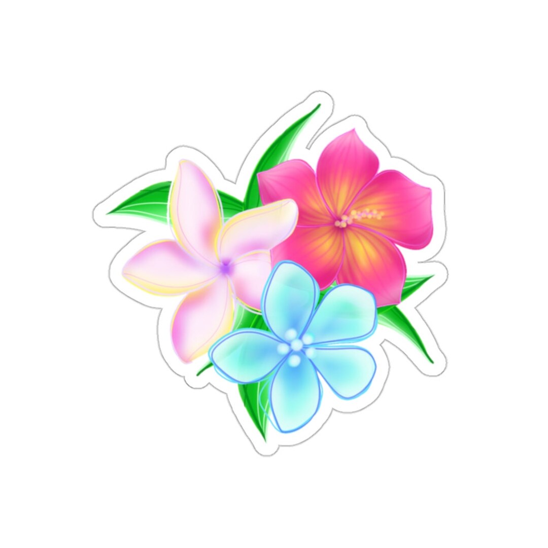 Flower Sticker, Flowers Sticker, Flower Sticker Art, Hibiscus Flower ...