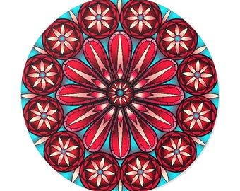 Stained Glass Rose Sticker - Etsy