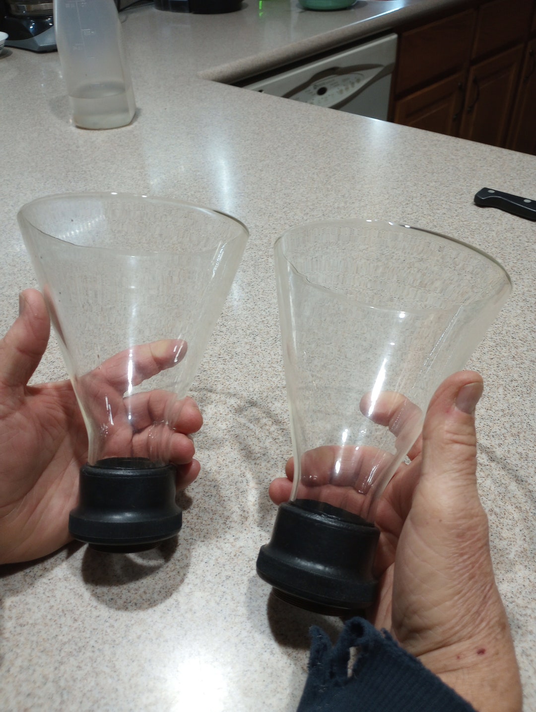 Vintage Brass Threaded Heavy Glass Cones - Etsy