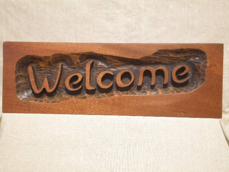 Welcome Sign Carving Deep Relief - Etsy