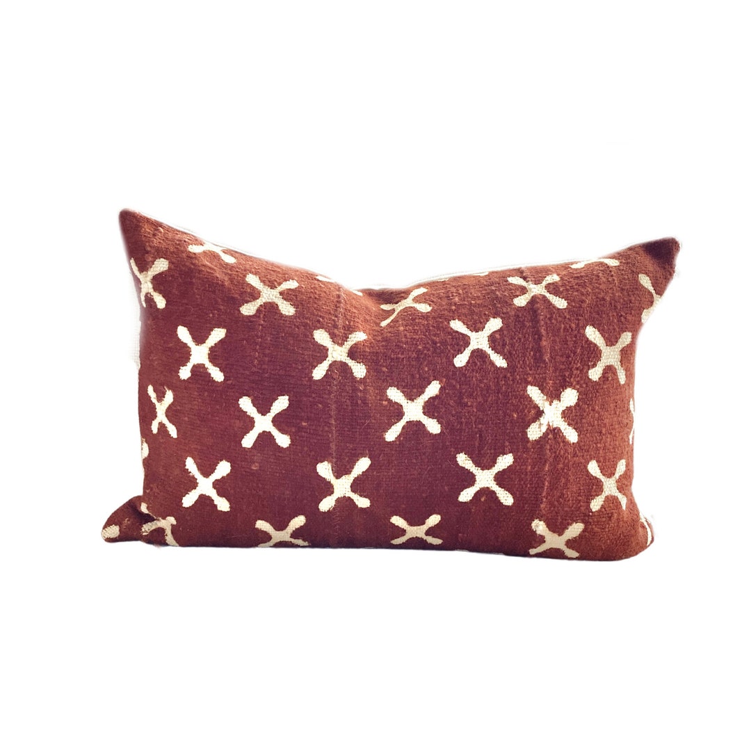 THE JACKIE RUST Authentic African Mudcloth Lumbar Pillow Cover - Etsy