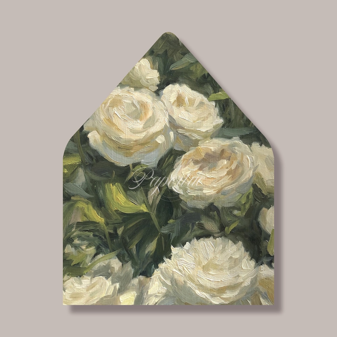 White Rose Euro Flap Envelope Liner A7 - Etsy