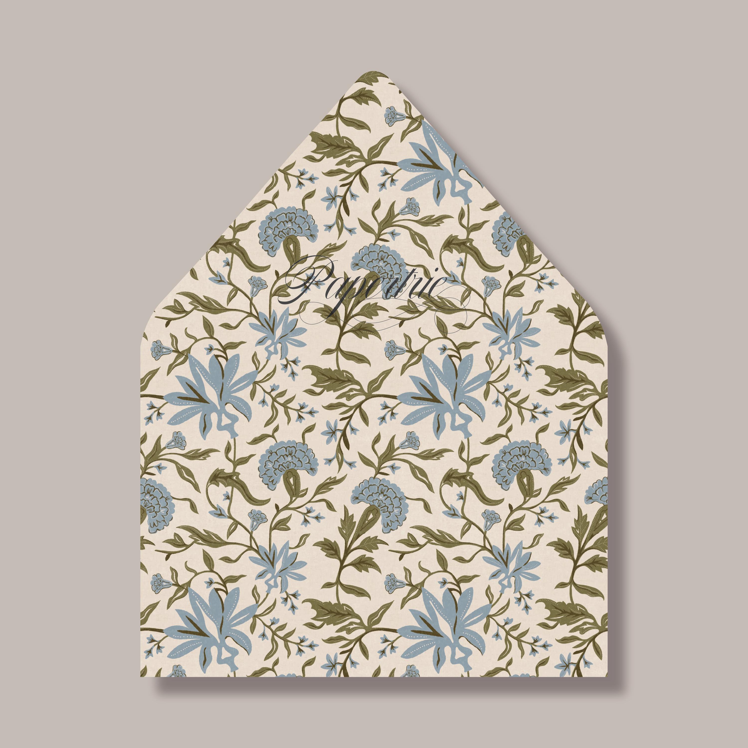 Blue Floral Euro Flap Envelope Liner A7 - Etsy