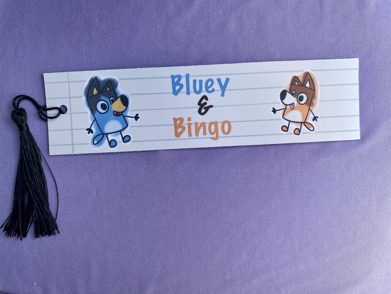 Bluey and Bingo 2x8 Bookmark // - Etsy