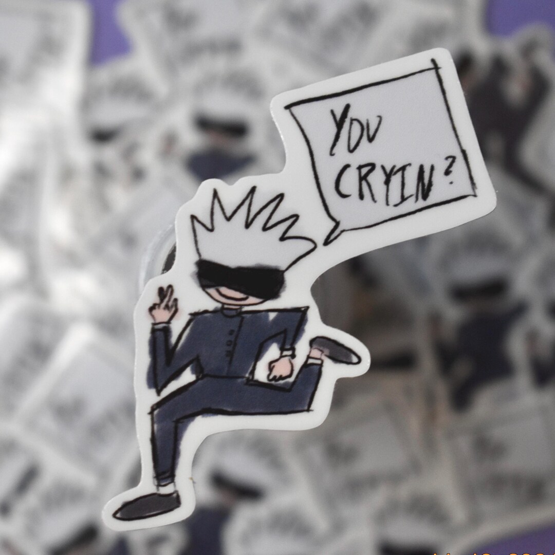 U Cryin Satoru Gojo 2 5 Sticker Waterproof Vinyl Jujutsu Kaisen