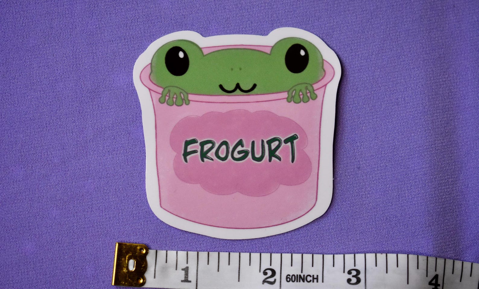 Frogurt Waterproof Sticker 2” // Frog Yogurt Sticker // Cute Frog ...