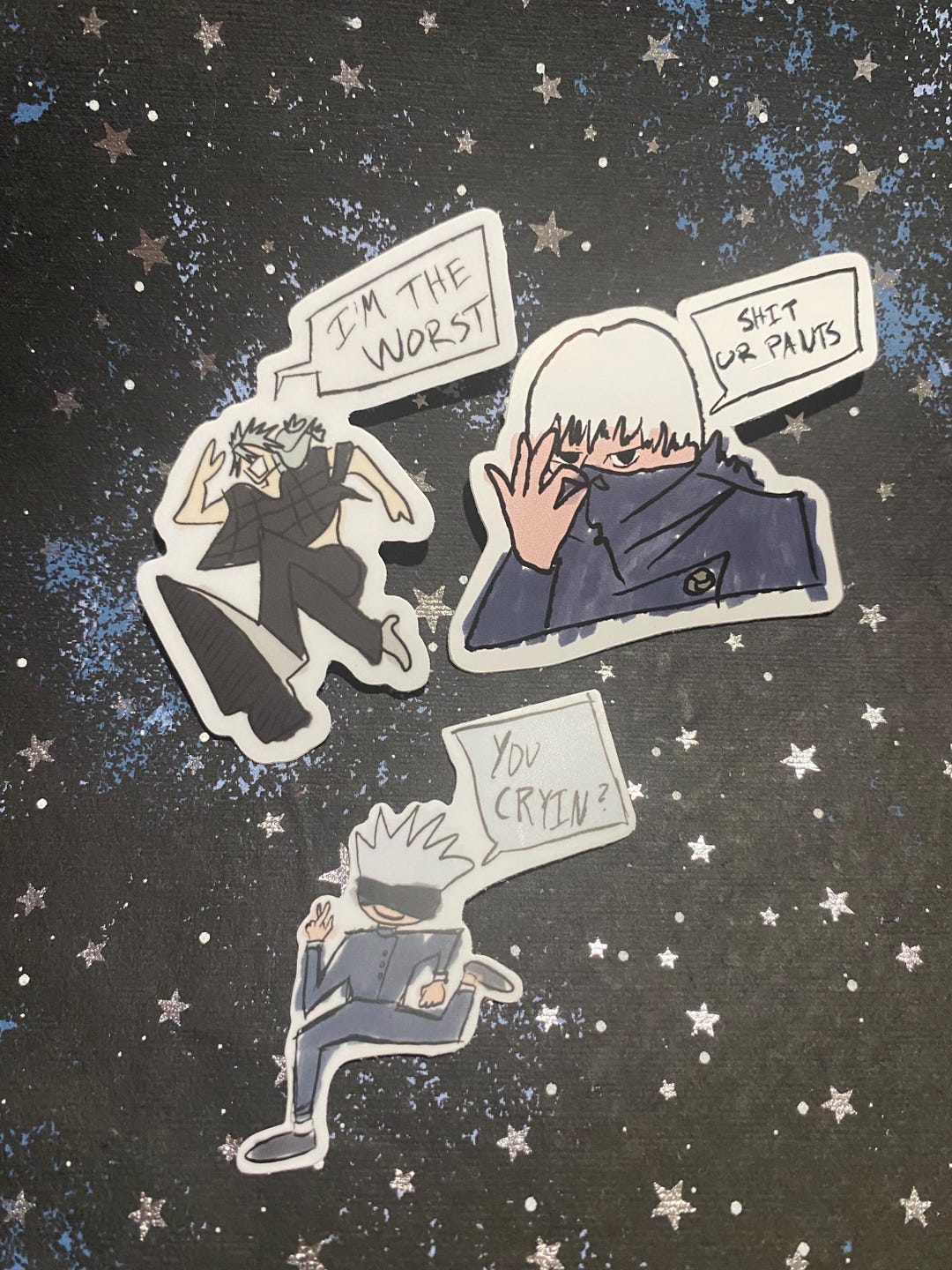 4 Jjk Poorly Drawn Sticker Pack 3” Sticker Waterproof Vinyl // Jujutsu ...