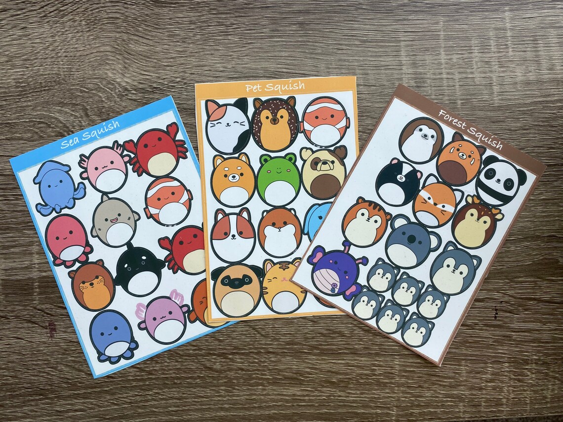 Squishmallow Inspired Stationary Journaling 4x6 Sticker Set | Etsy