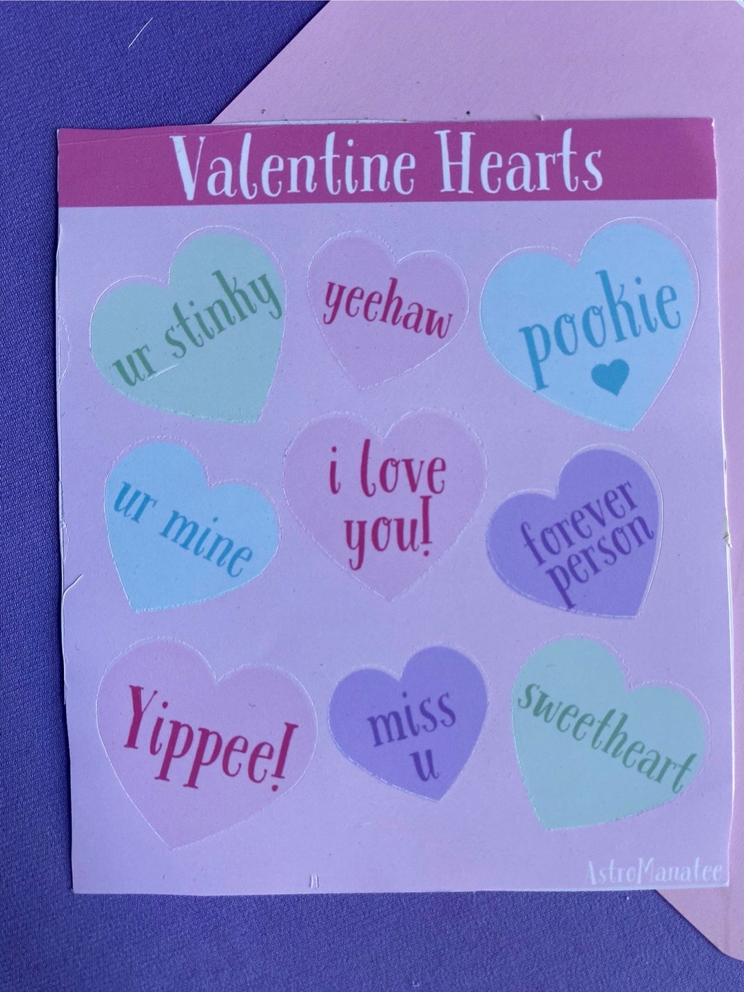 Valentine Hearts Sticker Sheet // Cute Valentines Gifts for Her ...