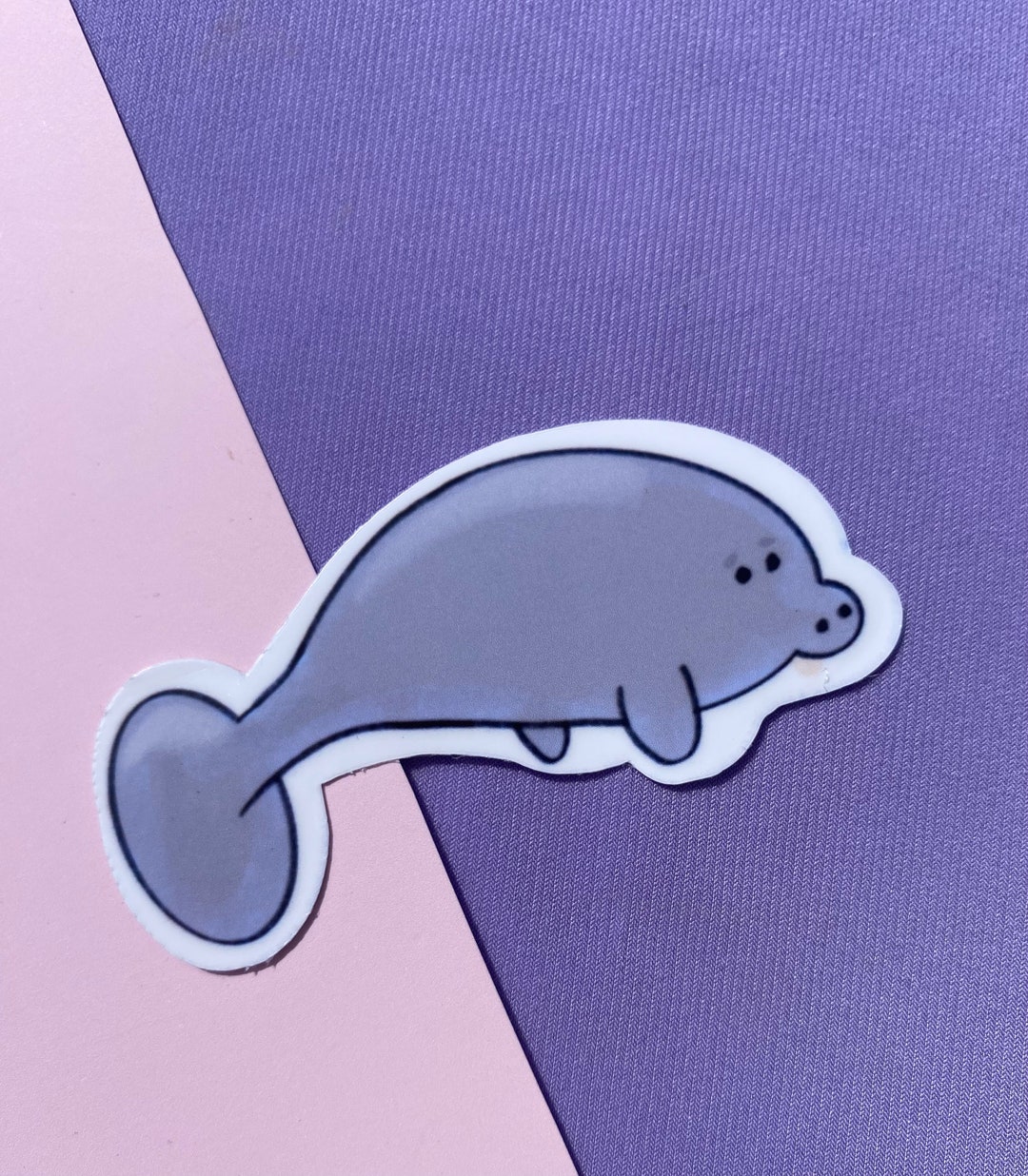 Manatee 2” Waterproof Sticker // Cute Animal Sticker // Florida Manatee ...