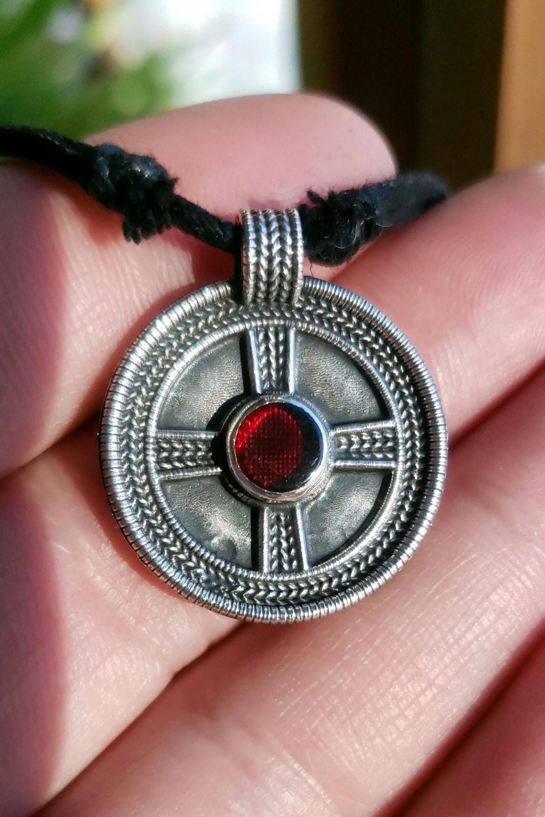 Anglo Saxon Disc Pendant - Etsy UK