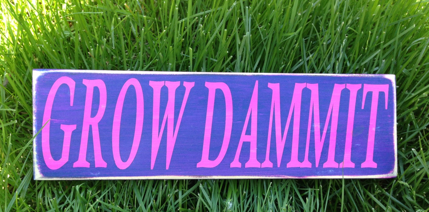 GROW DAMMIT Signs for the Garden Maybe Not You're | Etsy