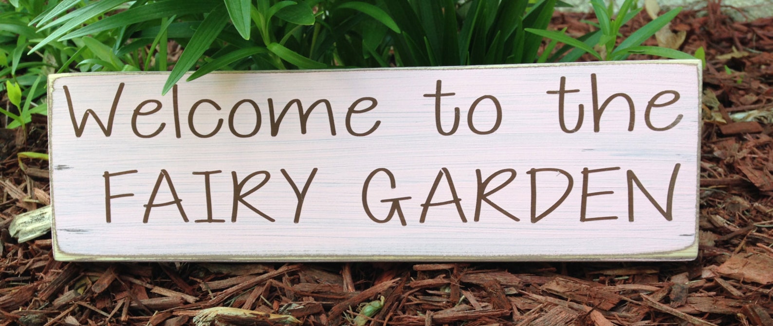 Welcome to the FAIRY GARDEN Cute Pink Delicate Sign for Your | Etsy