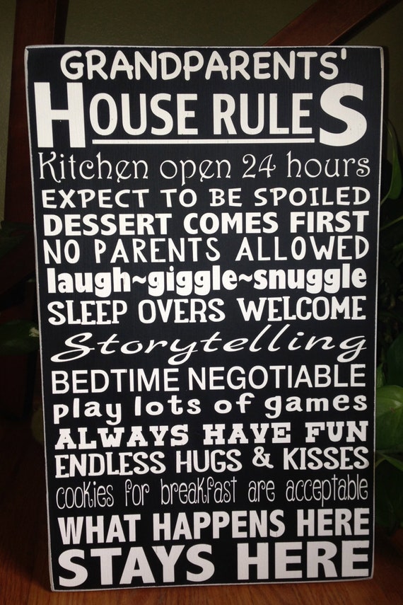 Grandparents HOUSE RULES Perfect Christmas Gift From Those | Etsy
