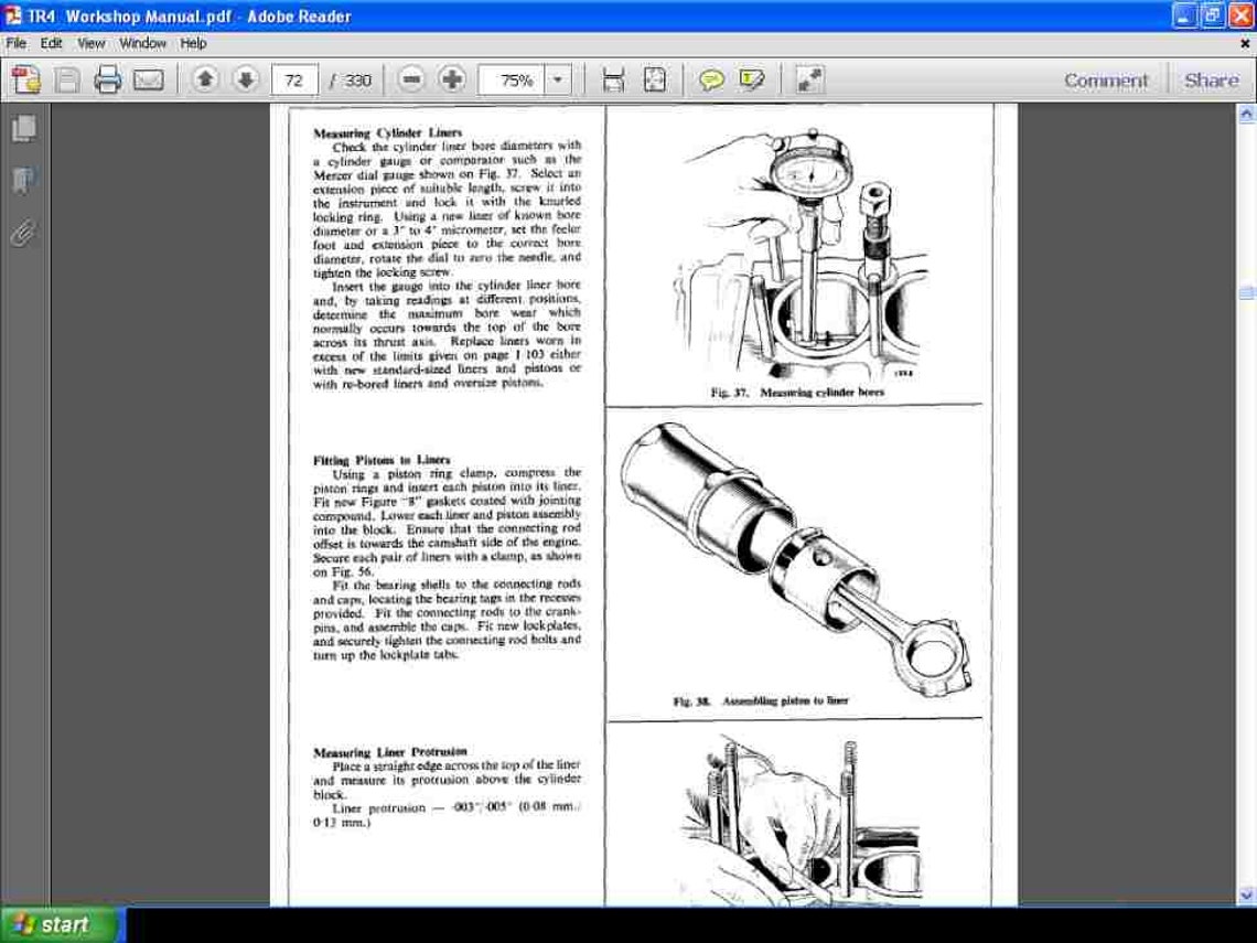 TRIUMPH Tr4 Workshop and Full Parts Manuals -520pgs for TR 4 TR4A ...