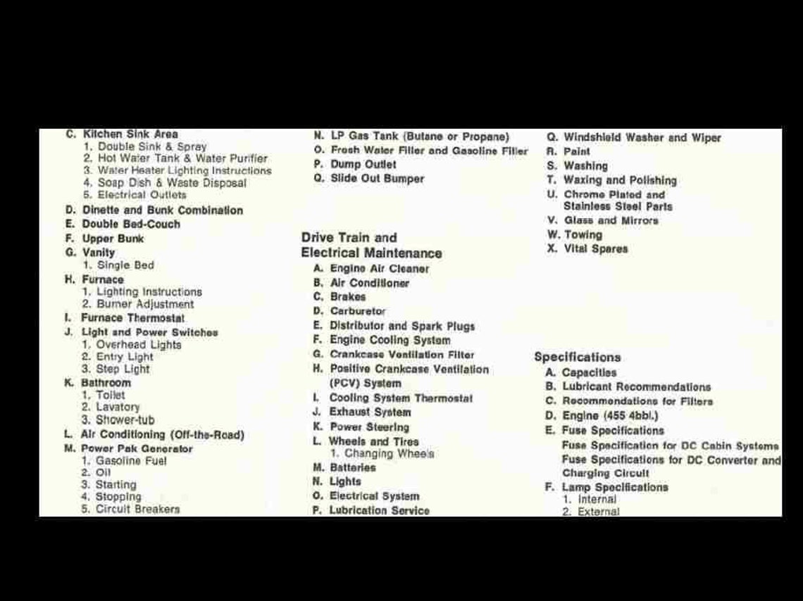 REVCON MOTORHOME Operations Manuals 625pgs With RV Service & Appliance ...